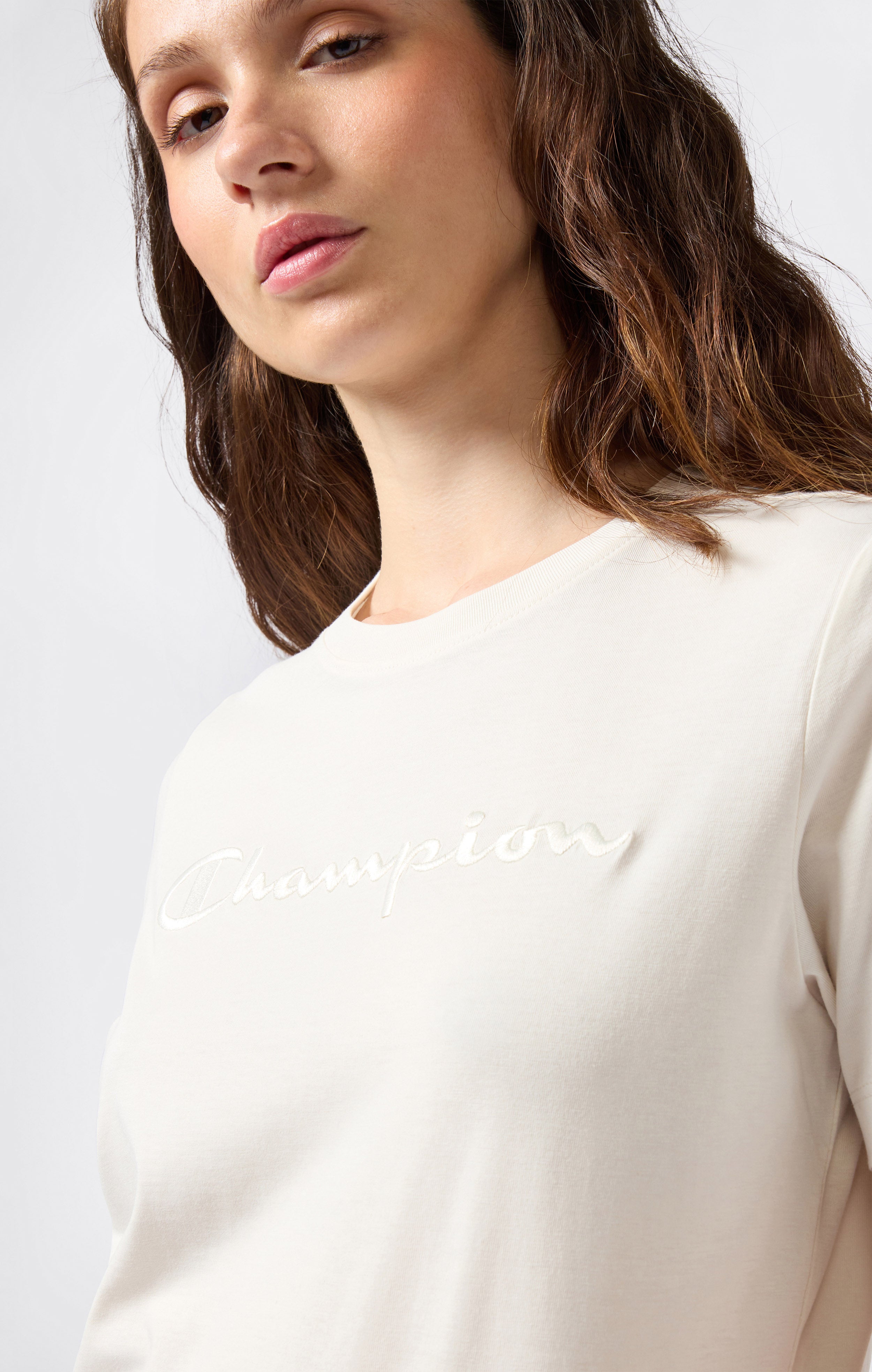 Women’s Script Logo T-Shirt Icons Cream icons | Champion United Kingdom
